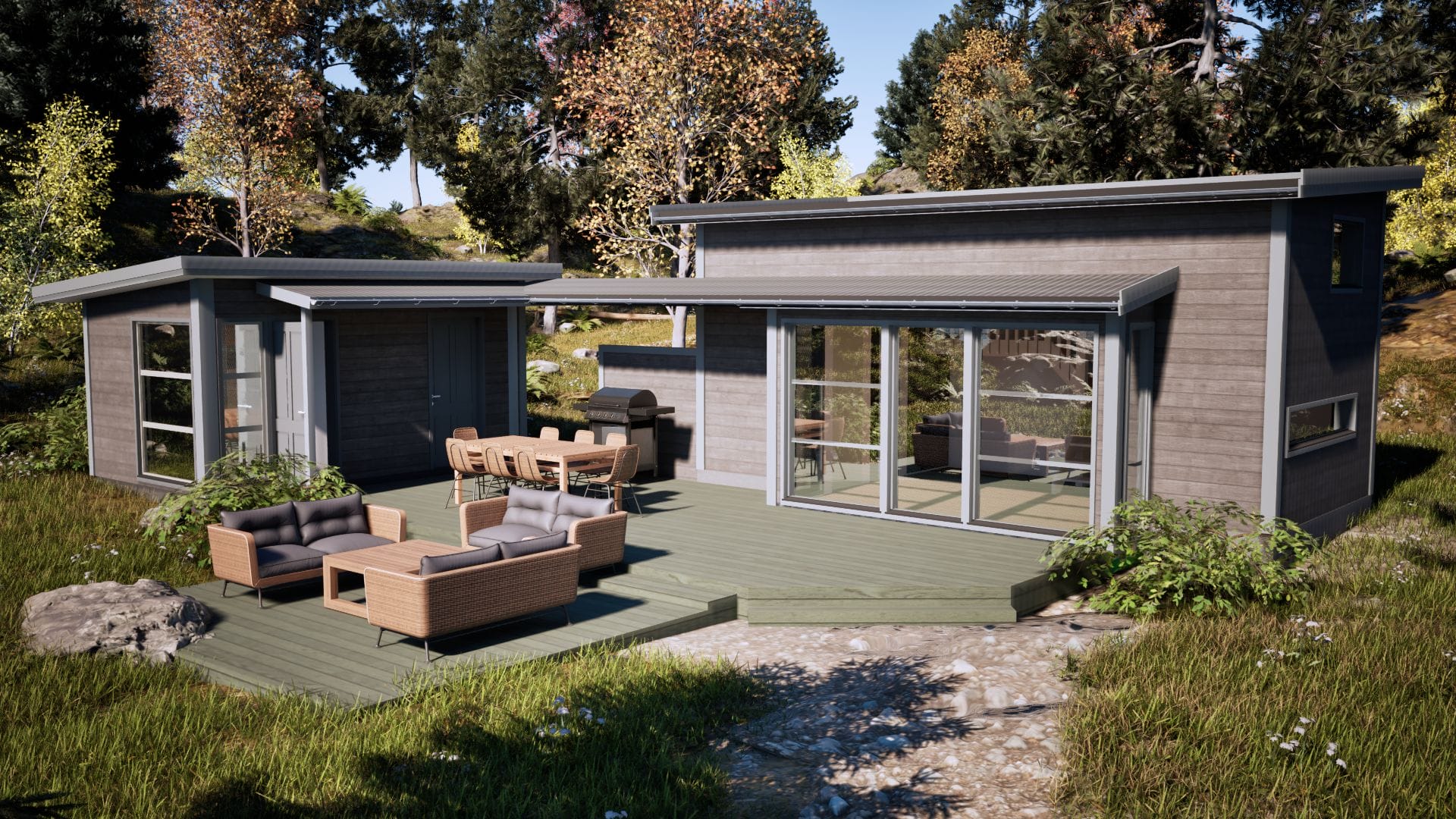 Attefallshus | 30+10 kvm | Ståhöjd i två plan | Två separata sovrum